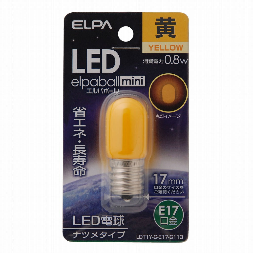 （まとめ買い）ELPA LEDナツメ形E17 LDT1Y-G-E17-G113 〔×5〕 – FUJIX