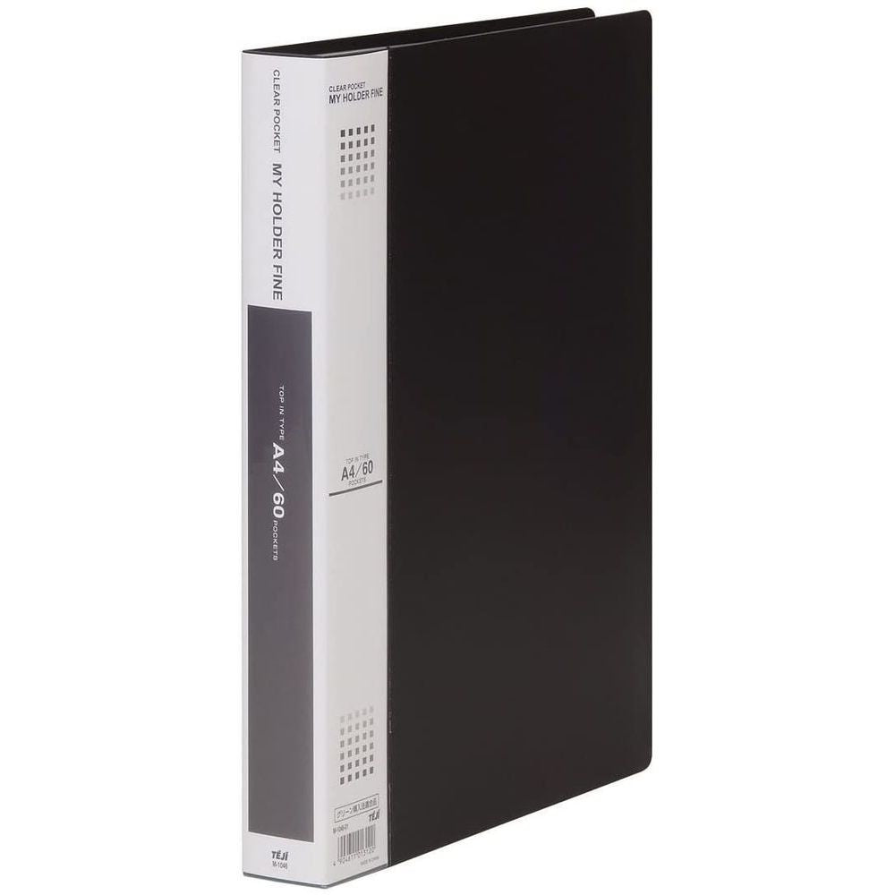 （まとめ買い）テージー マイホルダーファイン クリアポケットホルダー(固定式) A4 S型トップイン 60P M-1046-01 クロ 〔3 – FUJIX