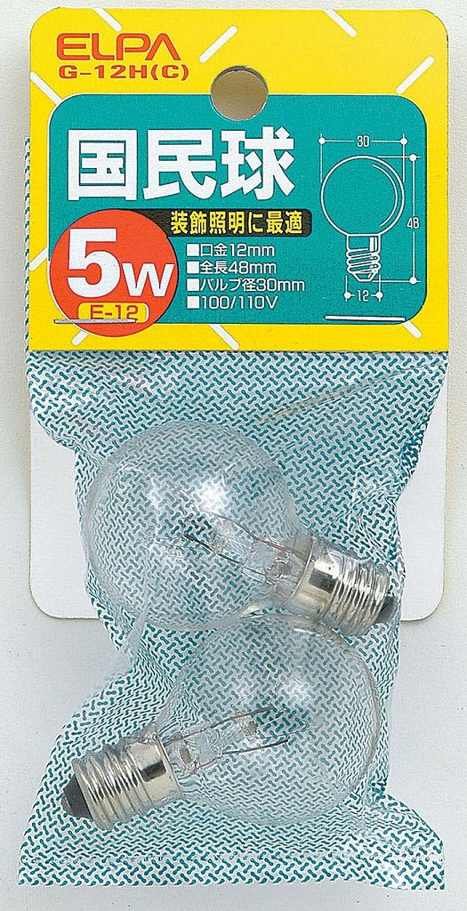 （まとめ買い）ELPA 国民球5Wクリア G-12H(C) 〔×10〕 – FUJIX