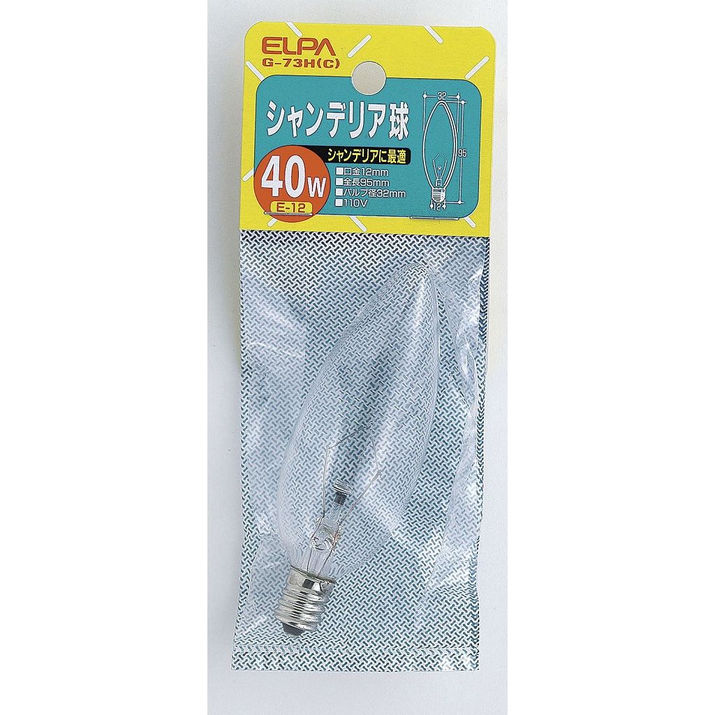 （まとめ買い）ELPA シャンデリア E12 G-73H(C) 〔×10〕 – FUJIX